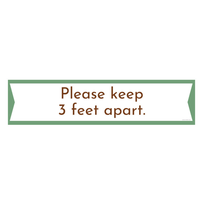 In-Stock Rectangular Floor Signage: 3 Foot Distance - 5 3/4" x 24 ...