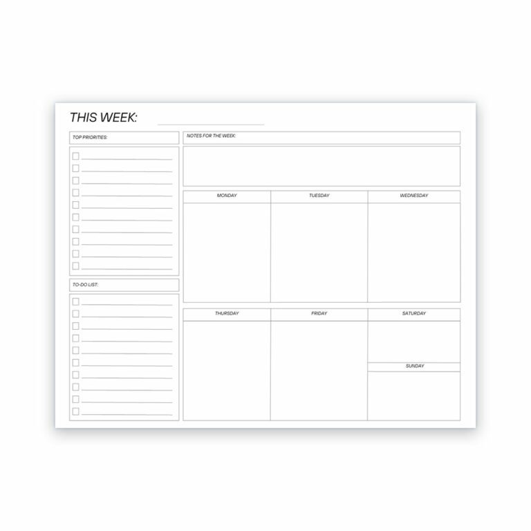 Weekly Sticky Desk Planner Pad - 52 Sheets | MoreWithPrint